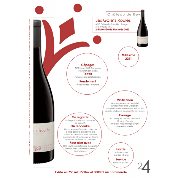 Chateau de Rey - Galets Roulés Rouge - 2021